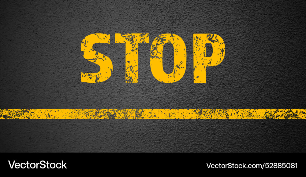 Asphalt road with stop lane marking concrete Vector Image
