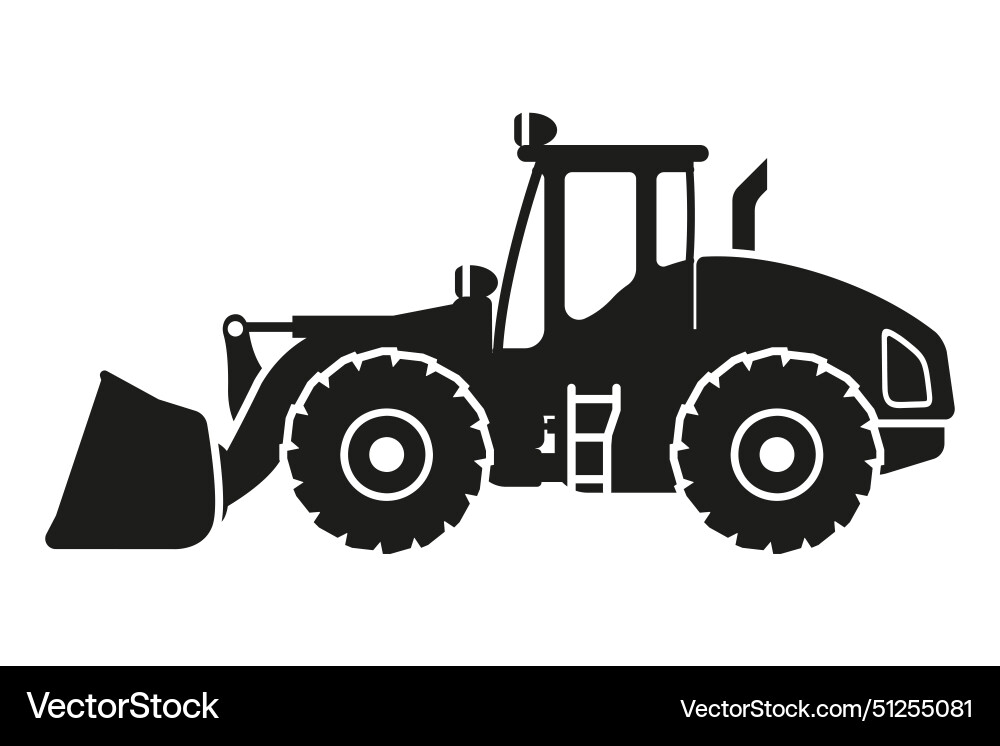 Cartoon front loader silhouettes heavy machinery Vector Image