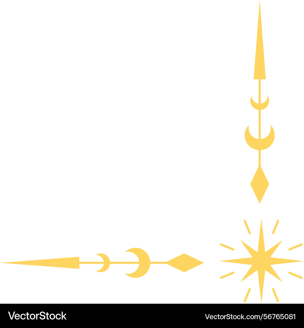 Celestial tarot corner ornament mystical Vector Image