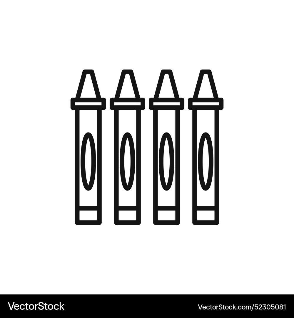 Crayons icon outline collection in black Vector Image
