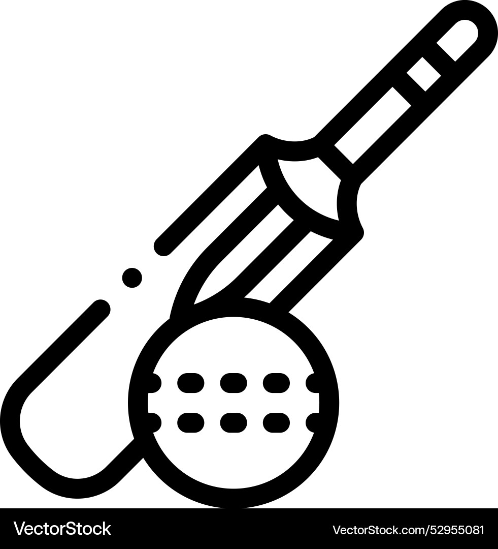 Cricket icon thin linear style design isolated Vector Image