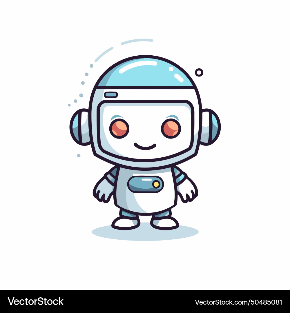 Cute cartoon robot character Royalty Free Vector Image
