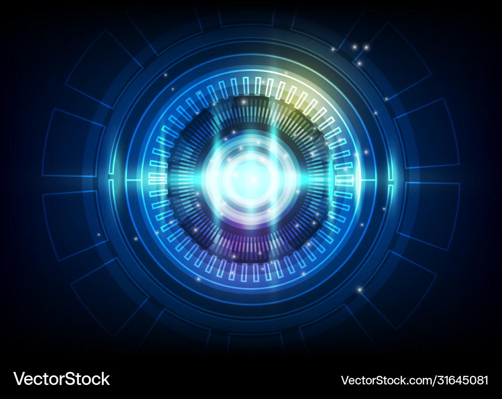 Digital cyber technology circle background Vector Image