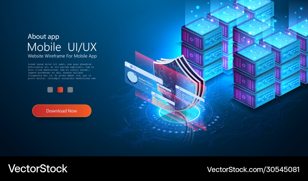 Digital data security concept private and secure Vector Image