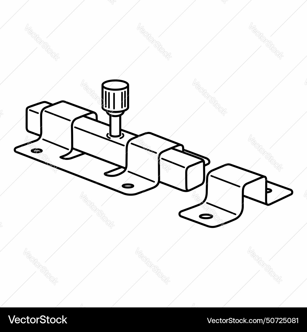 Door latch device outline Royalty Free Vector Image
