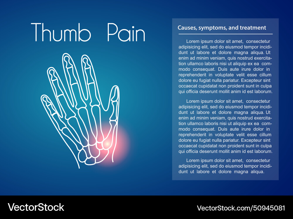 Hand pain linear icon on blue background Vector Image