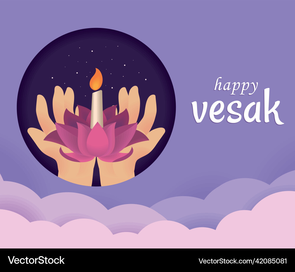 Happy vesak card Royalty Free Vector Image - VectorStock