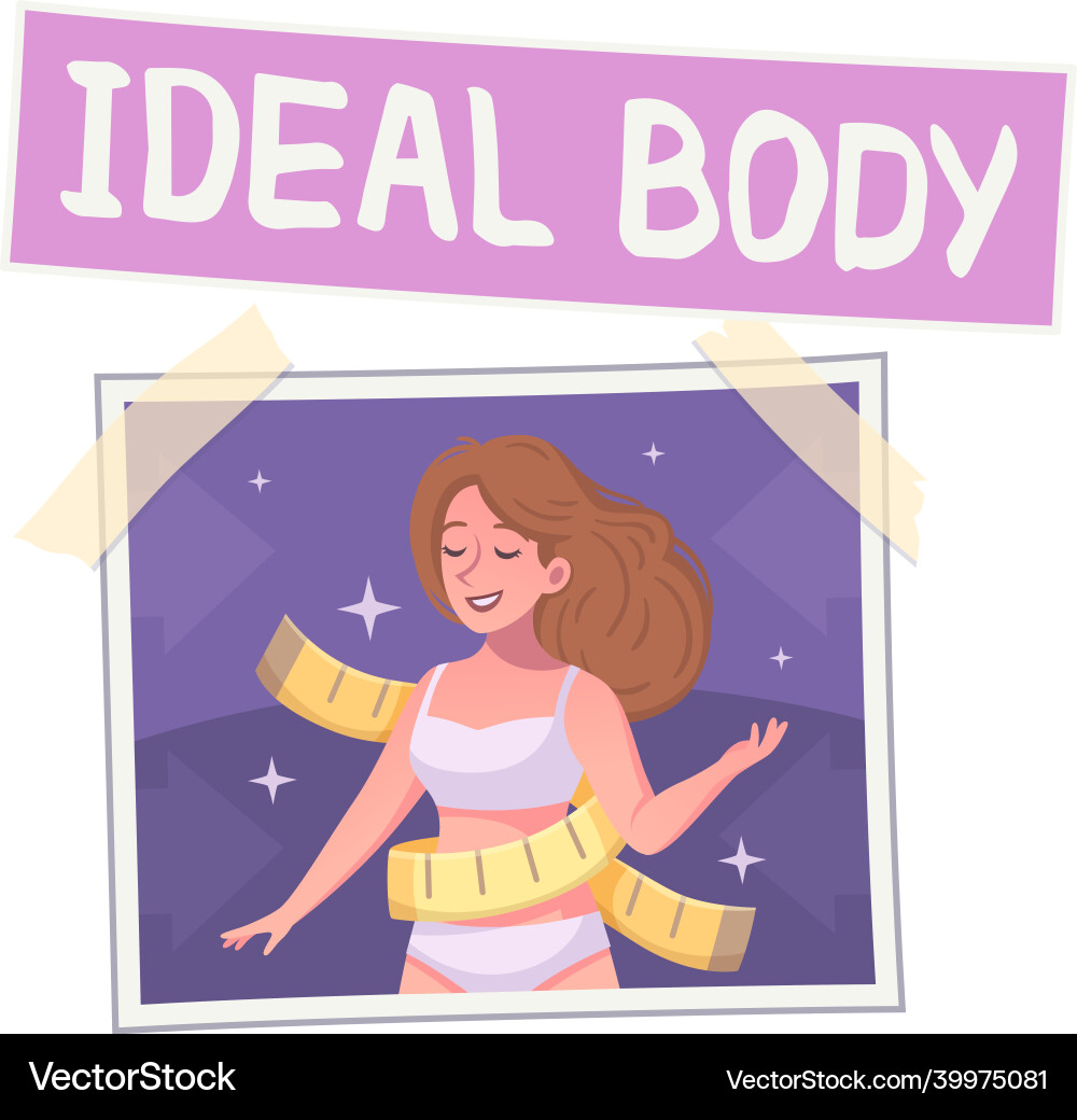 Ideal body vision composition Royalty Free Vector Image
