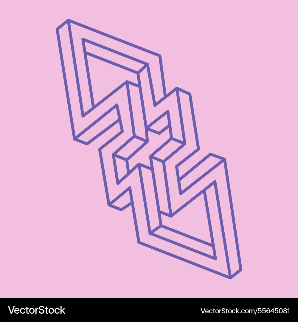 Logo impossible shape optical illusion Royalty Free Vector
