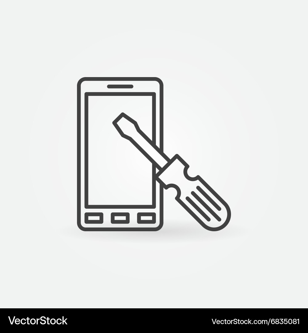 Phone repair line icon Royalty Free Vector Image