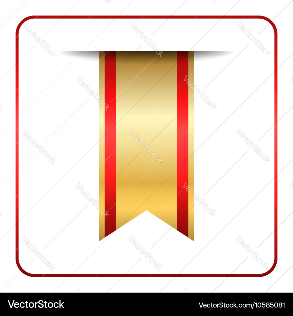 Red gold bookmark isolated Royalty Free Vector Image