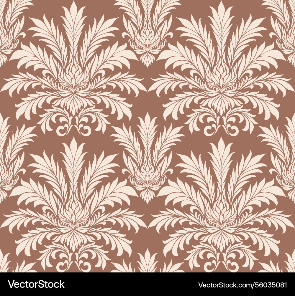 Seamless vintage damask pattern with intricate Vector Image