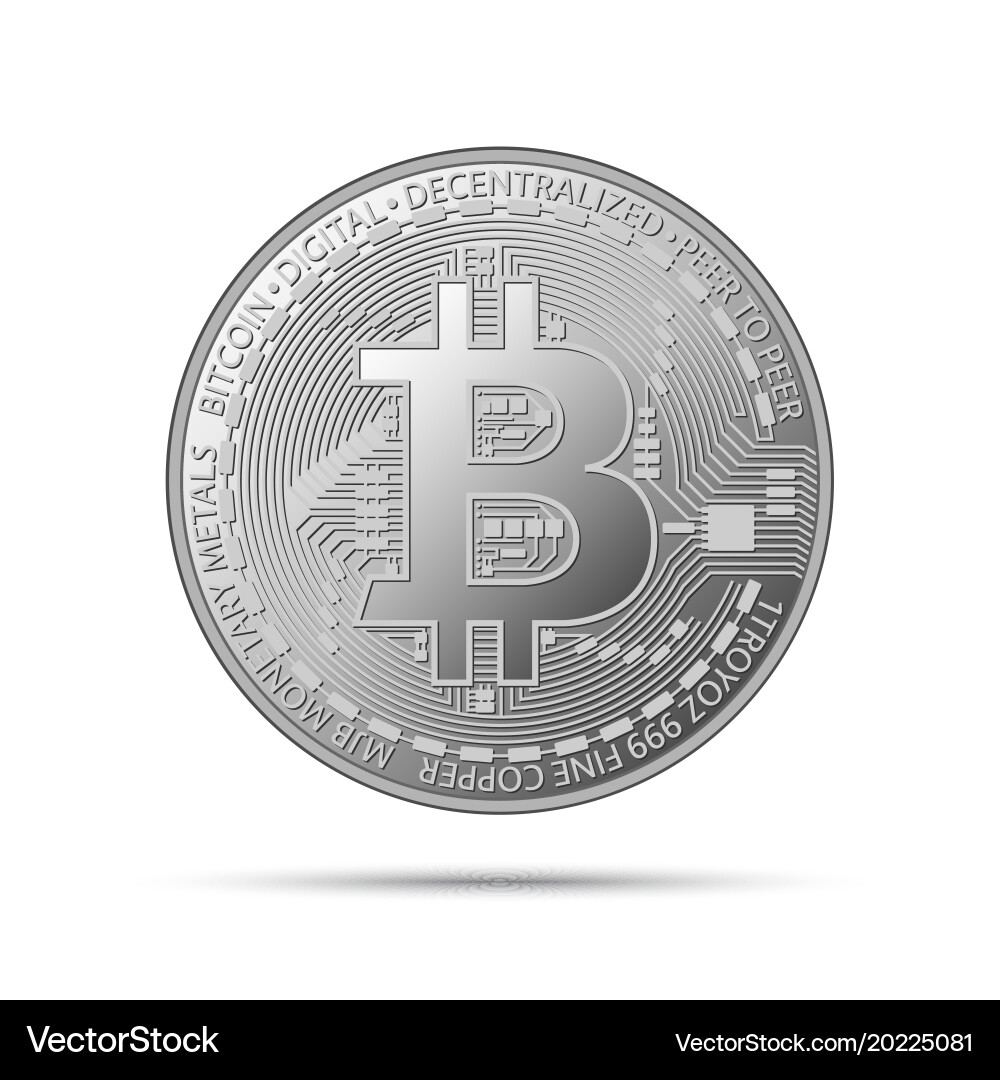 Silver Bitcoin Coin Royalty Free Vector Image - VectorStock