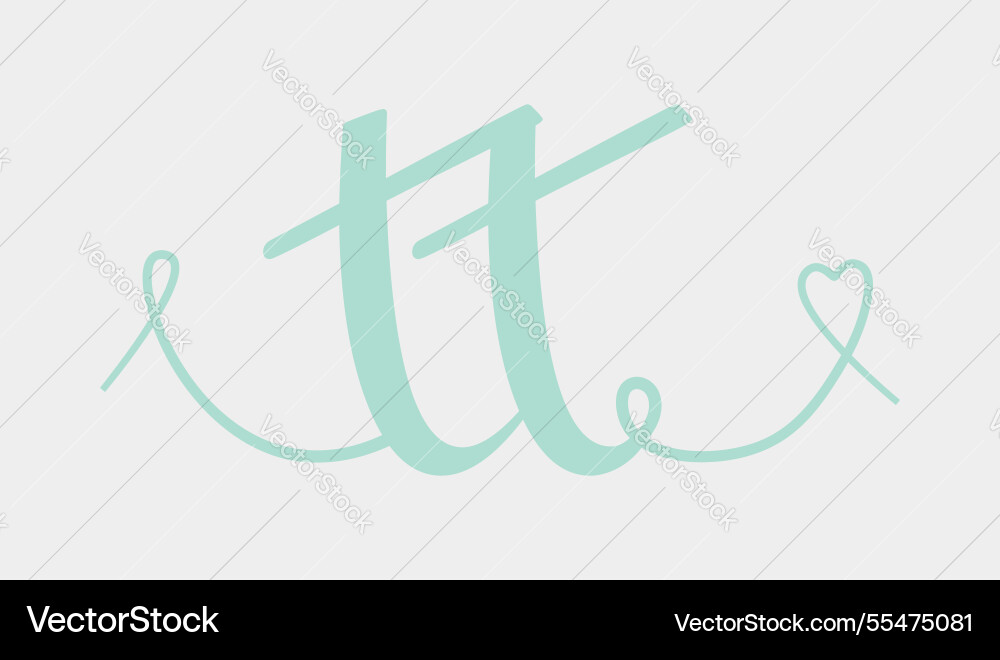 Tt initial wedding monogram calligraphy hand Vector Image