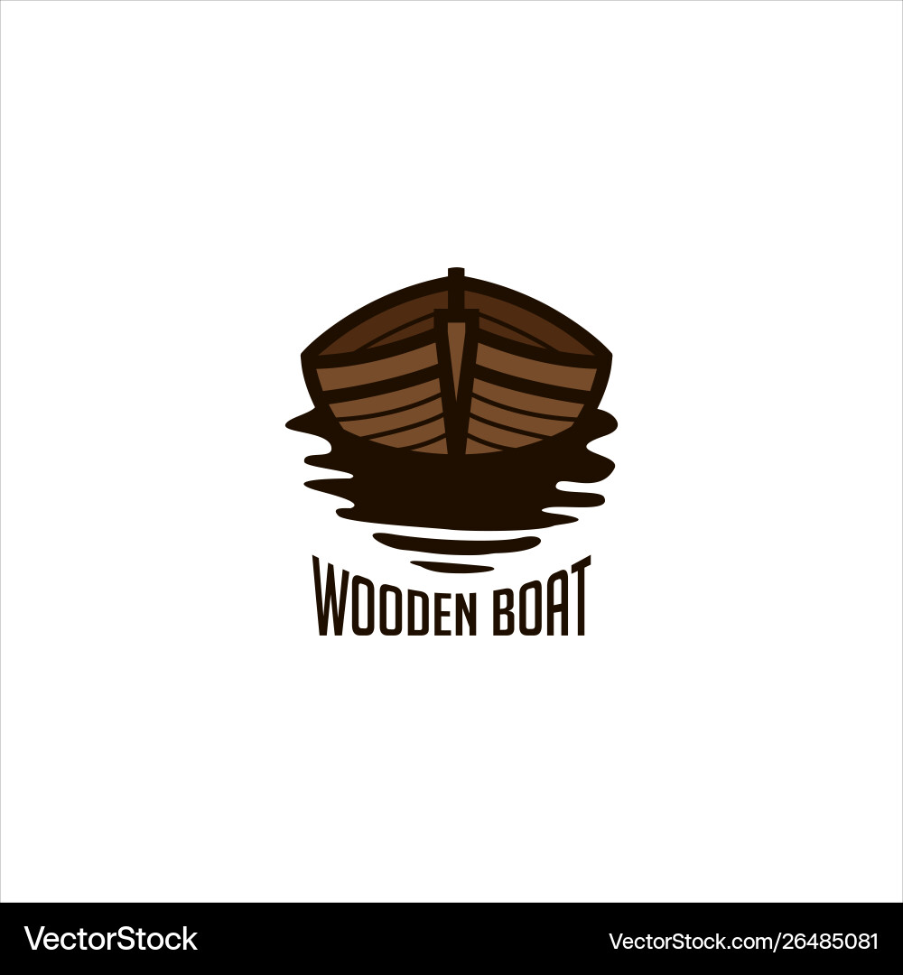 Wooden boat logo Royalty Free Vector Image - VectorStock