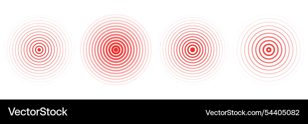 Concentric ripple circles set seismic earthquake Vector Image