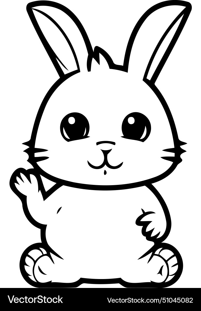 Cute rabbit cartoon little icon Royalty Free Vector Image
