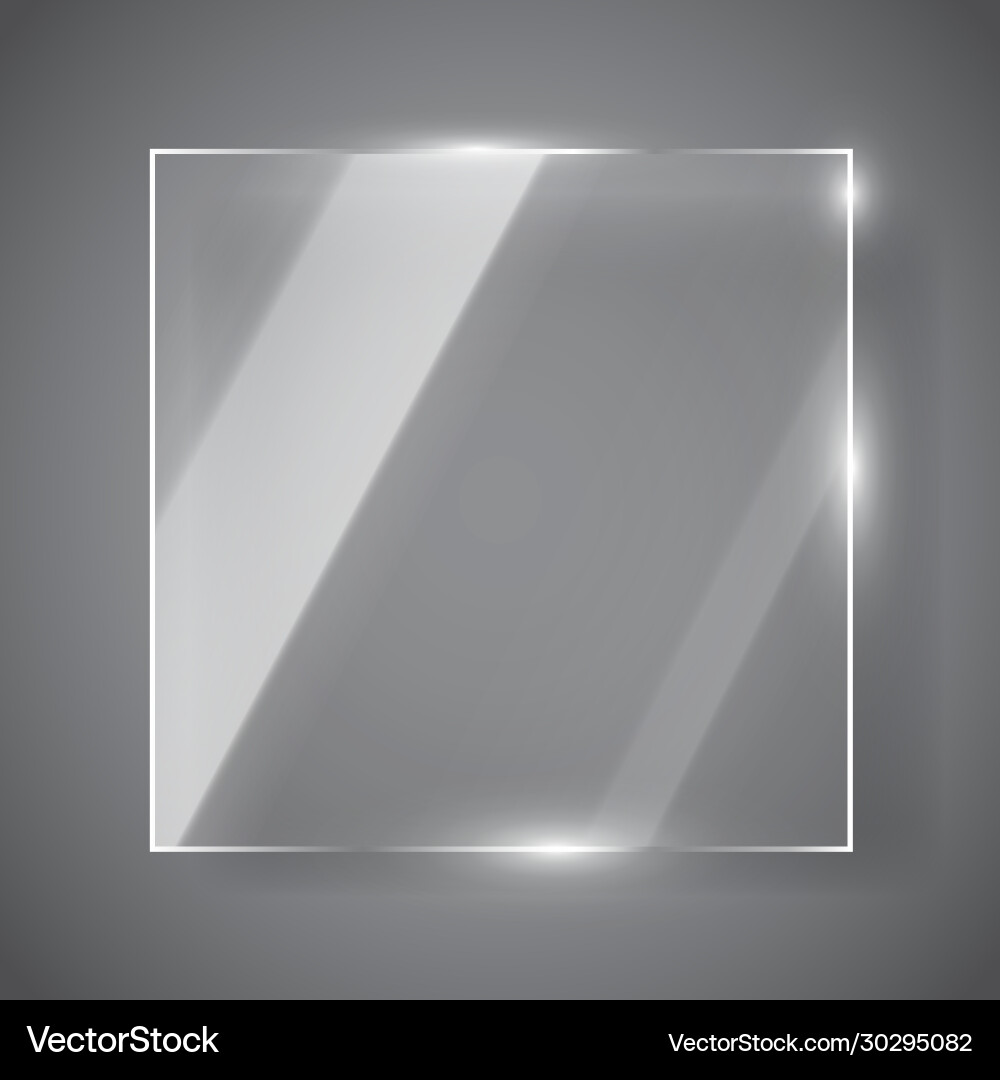 Empty square transparent glass framework modern Vector Image