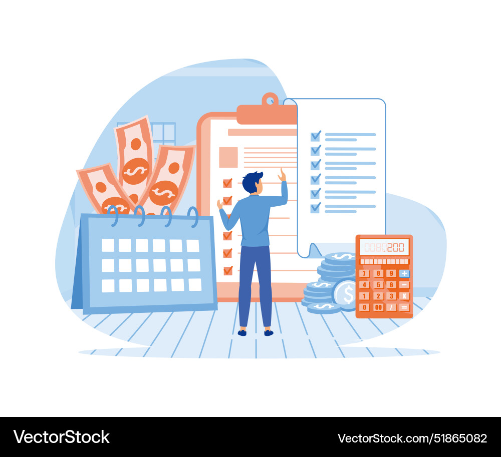 Payroll income concept salary payment annual Vector Image