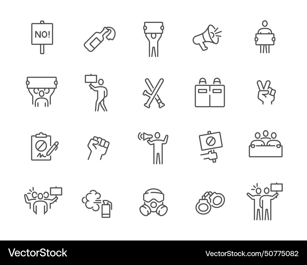 Protest petition police forces riot strike Vector Image