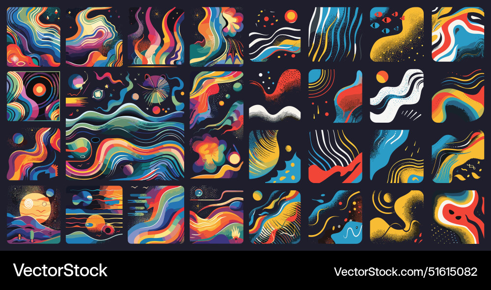 Retro abstract space art vintage psychedelic Vector Image