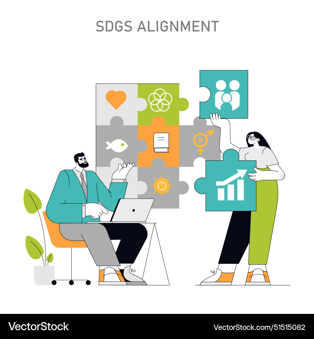 Sdgs alignment concept Royalty Free Vector Image