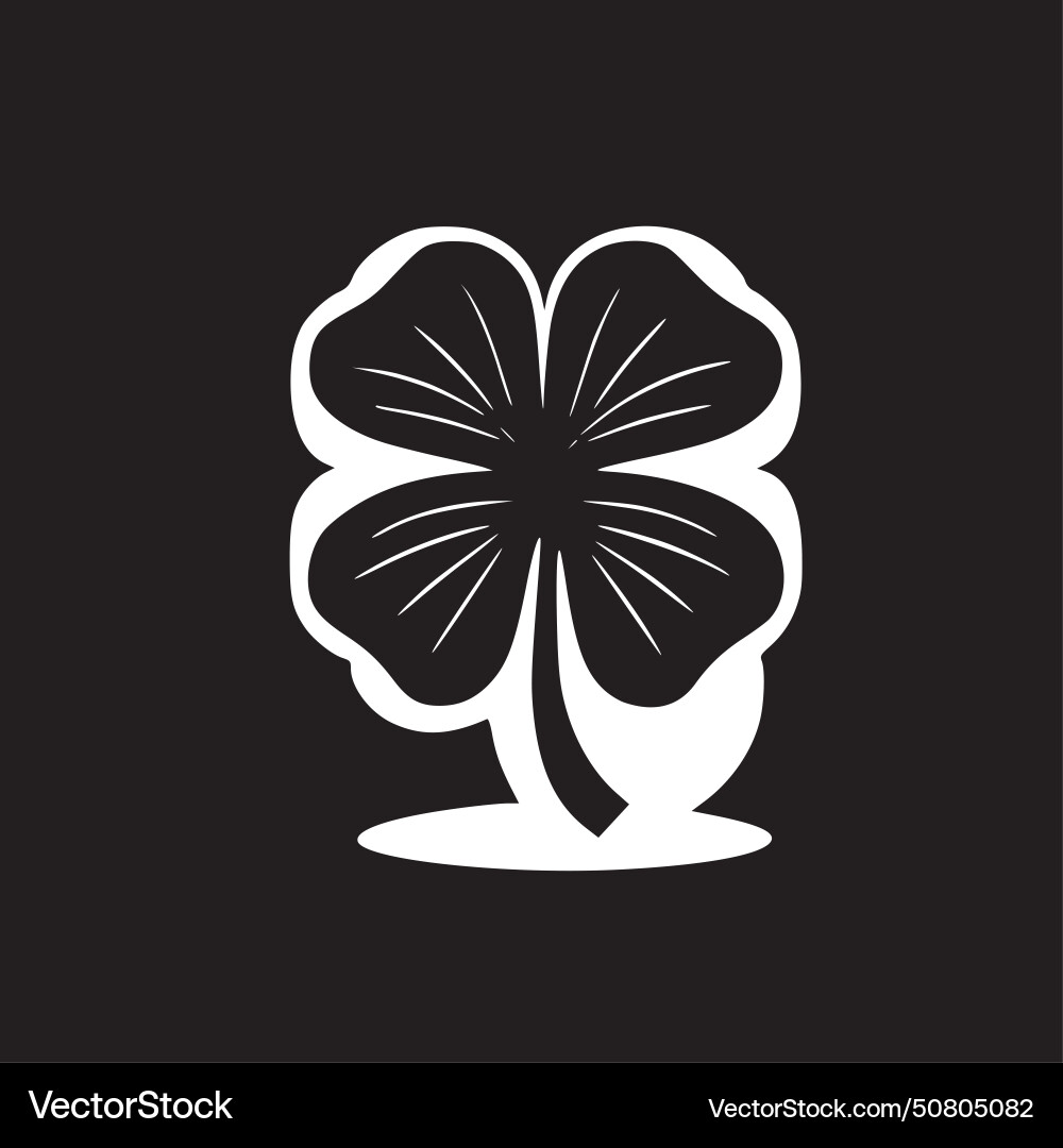 Shamrock - black and white Royalty Free Vector Image