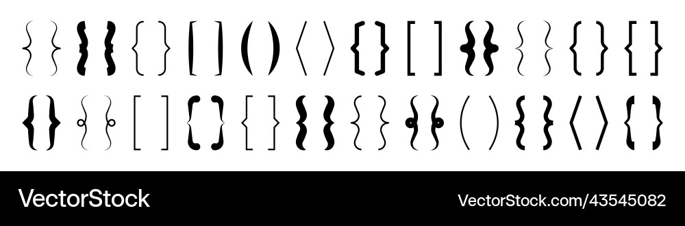 Text brackets collection black quotation box Vector Image