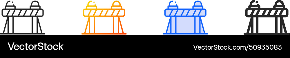 Blockade iconthin linear gradient blue stroke Vector Image