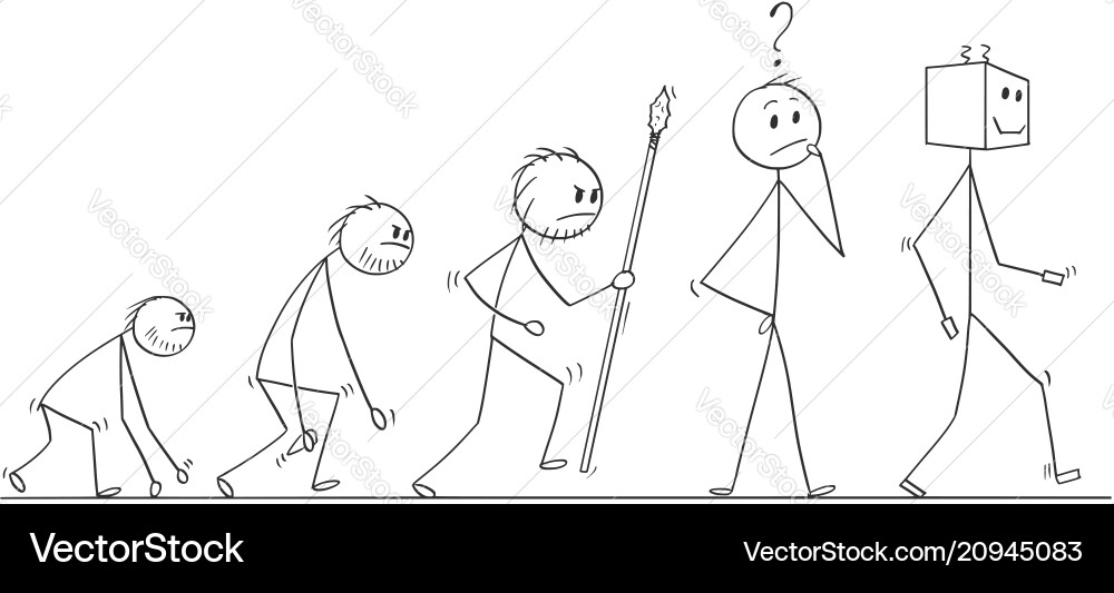 Cartoon of human evolution process progress Vector Image