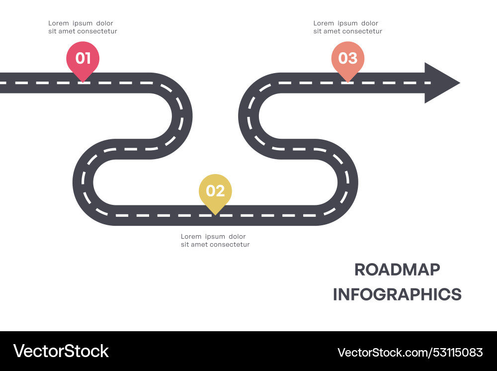 Colorful milestone roadmap infographic Royalty Free Vector