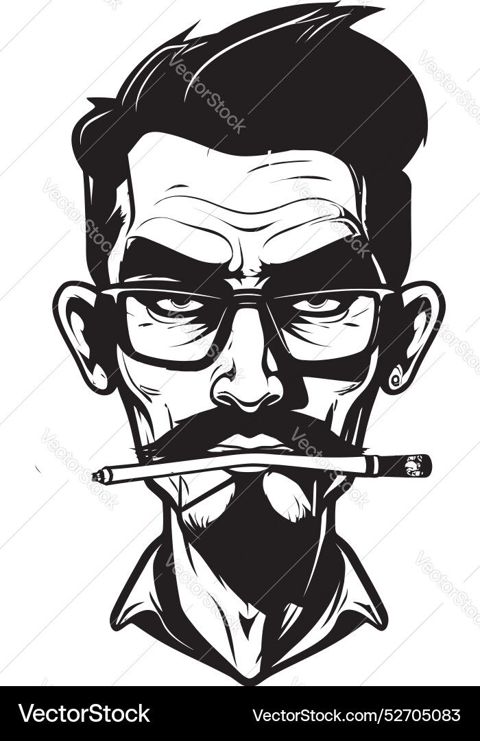 Cool cloud cartoon guy with smoking graphic Vector Image