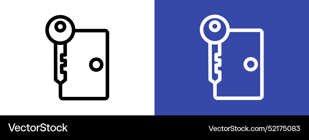Door key logo sign set outline Royalty Free Vector Image
