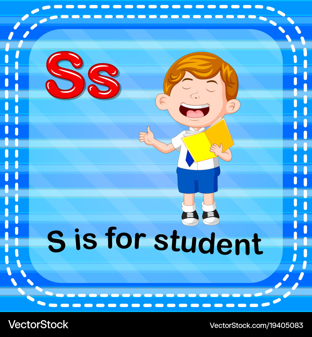 Flashcard letter s is for student – Royalty-Free Vector | VectorStock
