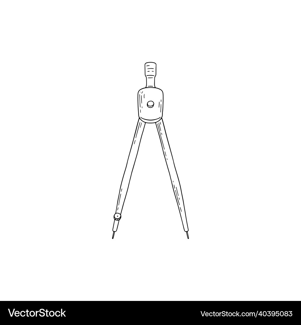 Geometric divider or compass tool symbol icon Vector Image