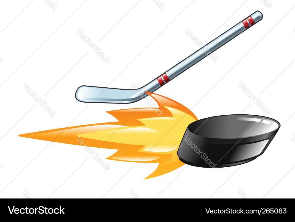 Hockey Puck on Fire Royalty Free Vector Image - VectorStock