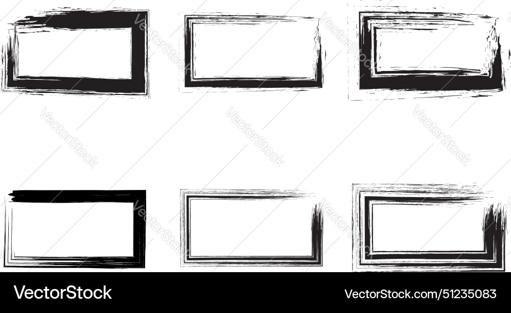 Horizontal rectangle shape grunge brush Royalty Free Vector