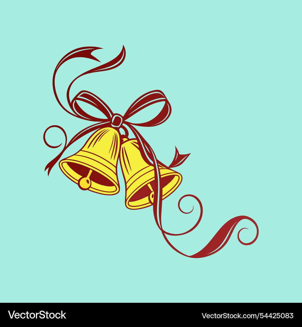 Merry christmas bells Royalty Free Vector Image