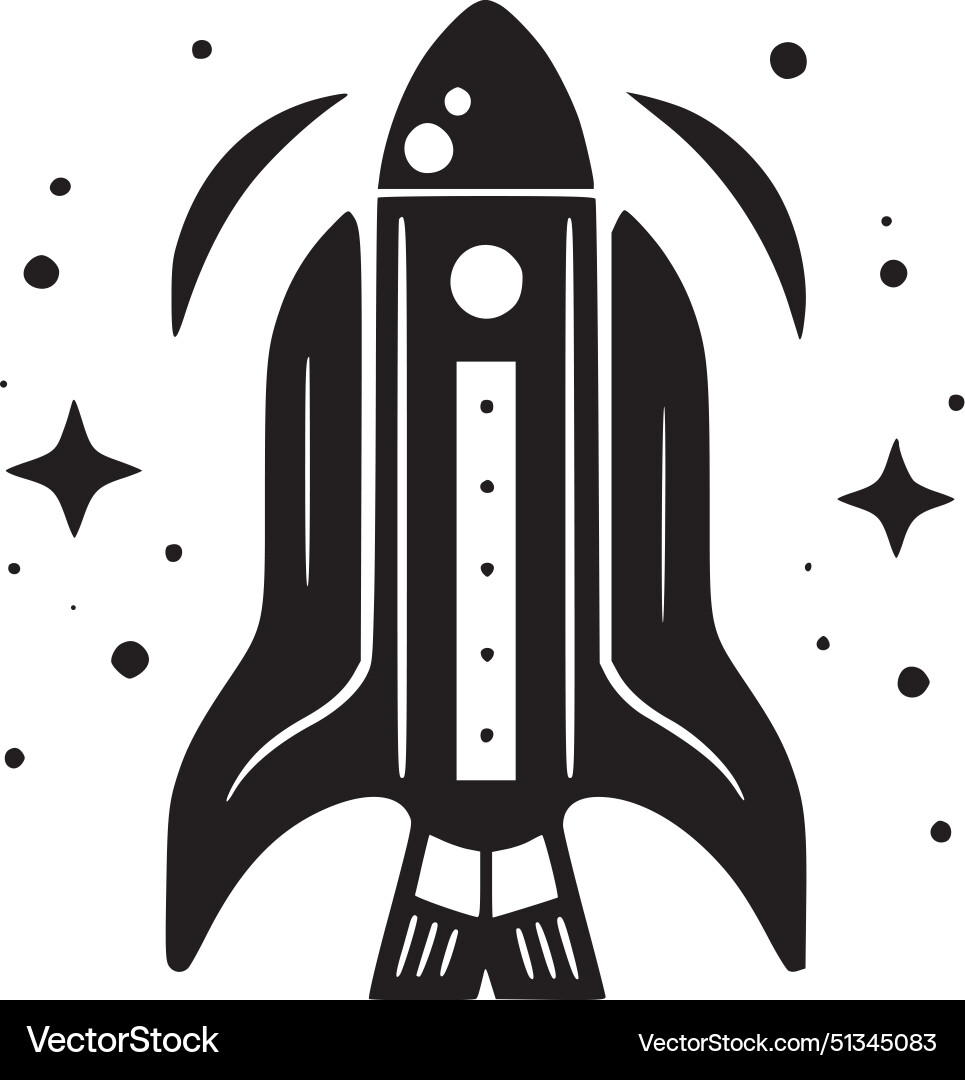 Space - minimalist and flat logo Royalty Free Vector Image