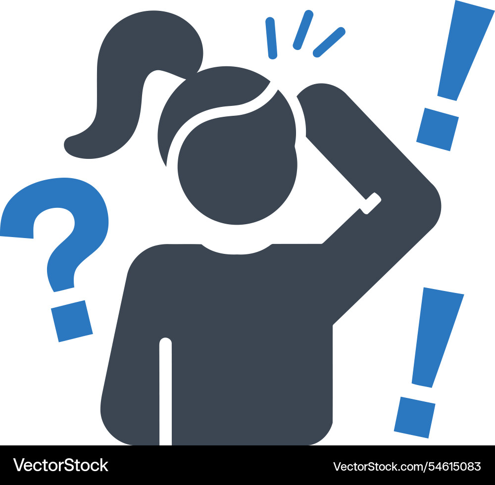 Thoughtful doubt icon Royalty Free Vector Image