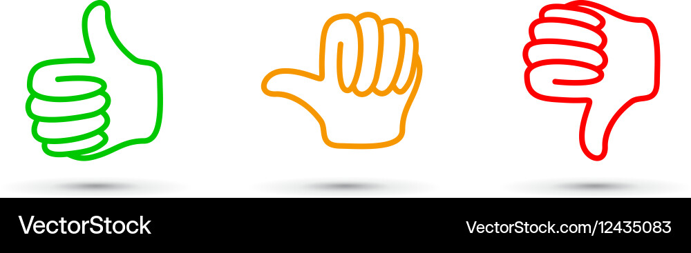 Thumbs up down set Royalty Free Vector Image - VectorStock