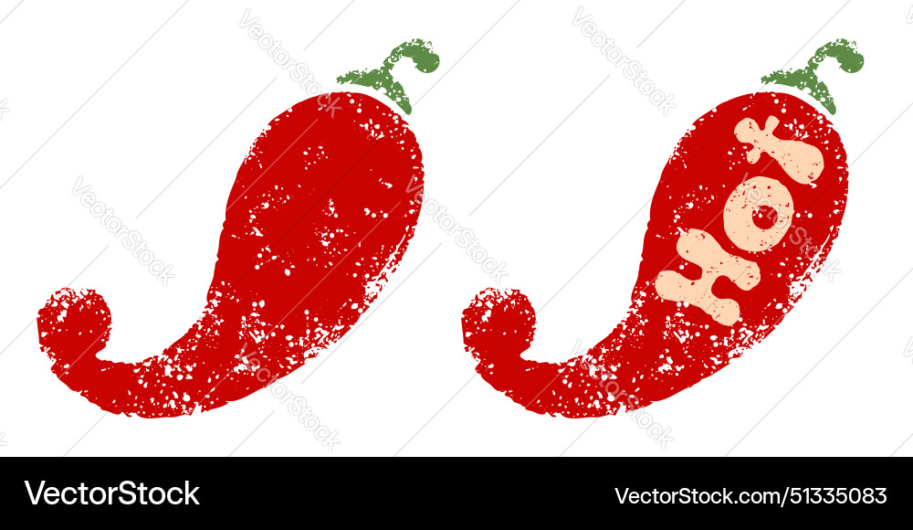 Vintage of chilli peppers Royalty Free Vector Image