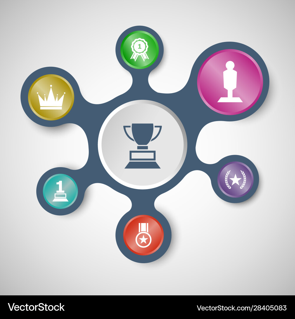 Winner infographic templates with connected Vector Image