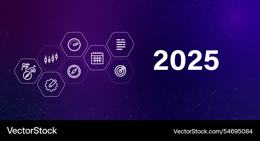 2025 new year futuristic image header Royalty Free Vector