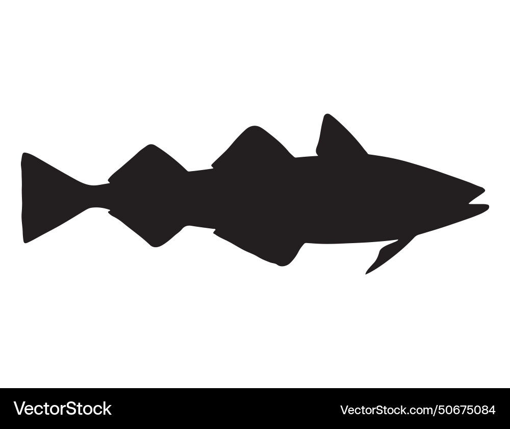 Alaska pollock fish silhouette art Royalty Free Vector Image