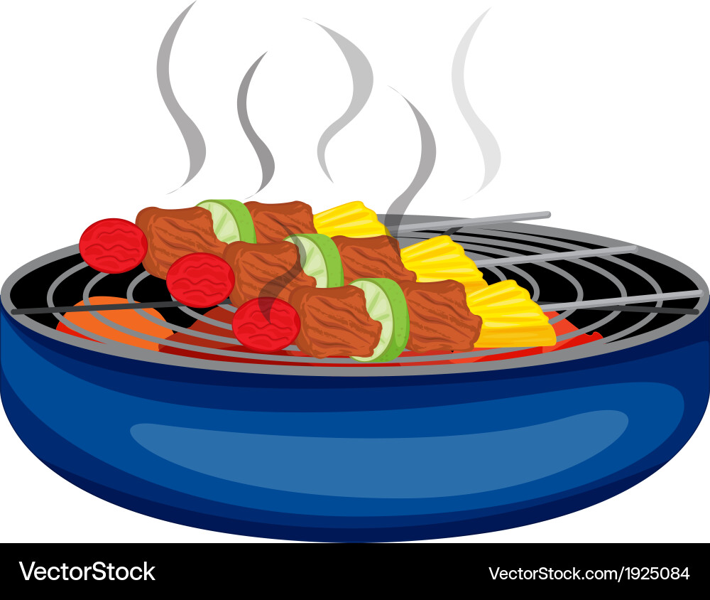 Barbeques cooked above the barbecue grill Vector Image