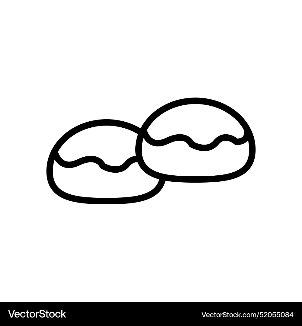 Belgian buns icon for bakery products sweet Vector Image