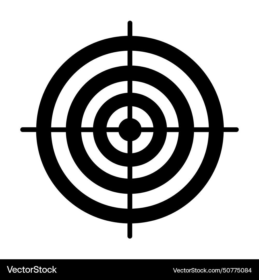 Black target icon on white background Royalty Free Vector