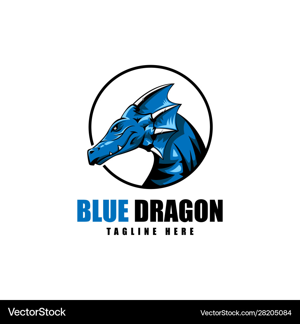 Blue dragon logo icon Royalty Free Vector Image