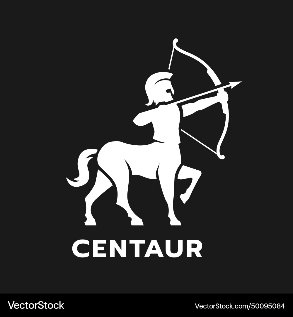 Centaur shoots a bow logo Royalty Free Vector Image